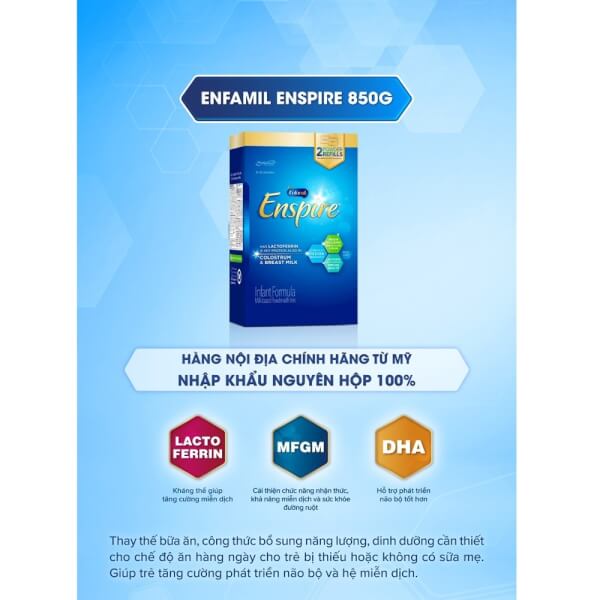 Sữa Enfamil Enspire Infant Formula 850g (0-12 tháng)