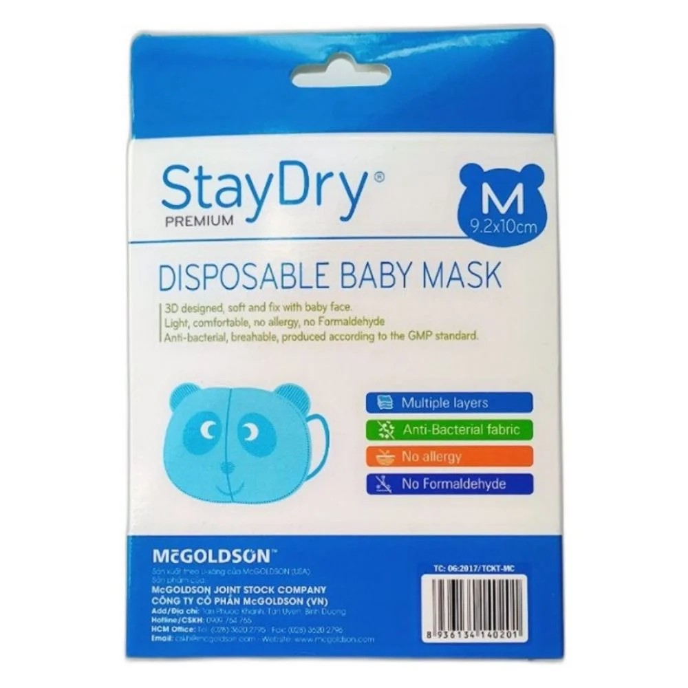 Khẩu trang trẻ em StayDry Size M - Xanh giá tốt