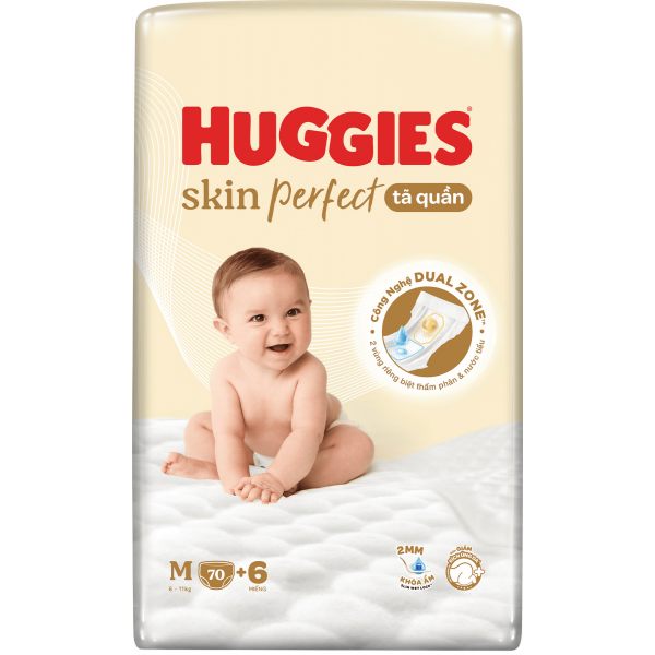Tã quần Huggies SkinPerfect Pants (M, 6-11kg, 70+6 miếng) giá tốt