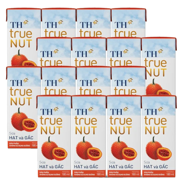 Sữa hạt và gấc TH true Nut 180ml (lốc 4 hộp) giá tốt