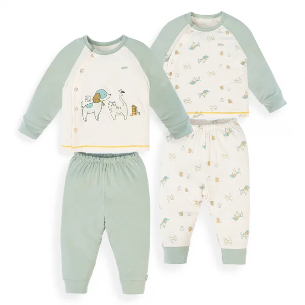 Set 2 Bộ kháng khuẩn Modal dài Animo VD0824026 (0-24M,Xanh) giá tốt