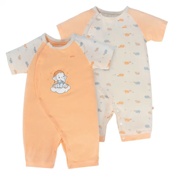 Set 2 Bodysuit modal kháng khuẩn đùi Animo VD1024011 (0-12M,Cam) giá