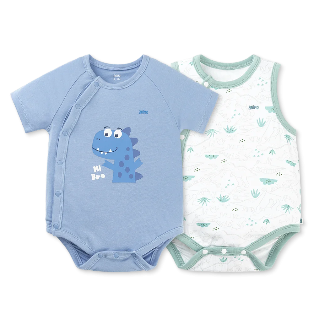Set 2 Bodysuit kháng khuẩn Modal tam giác Animo VD0825021