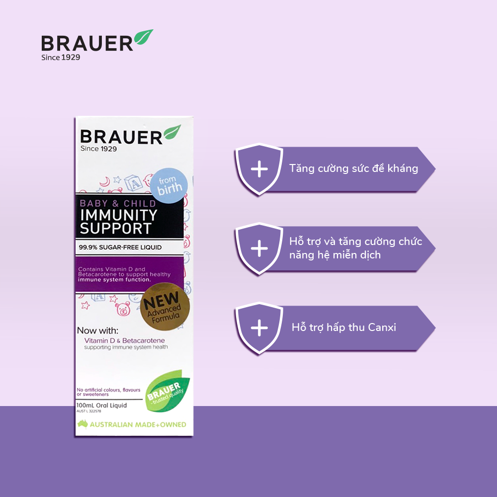 Tăng cường sức đề kháng cho bé Brauer Baby & Child Immunity Support