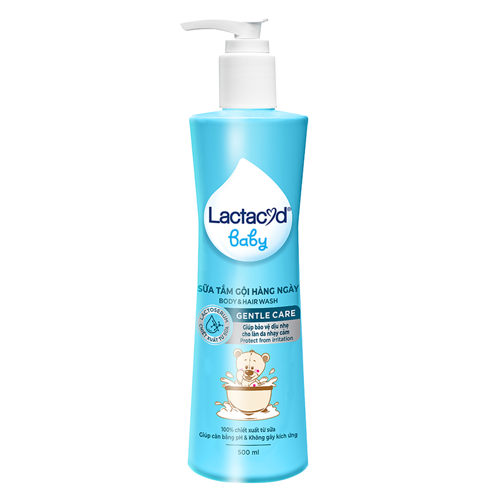 Sữa tắm gội trẻ em hằng ngày Lactacyd Baby Gentle Care 500ml