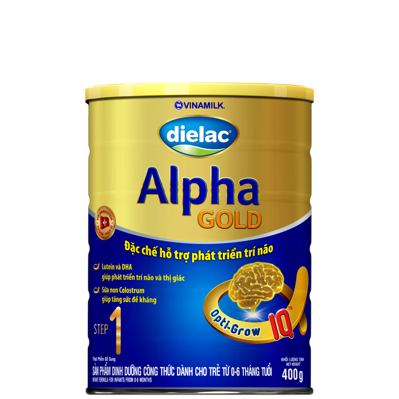 Sữa bột Sản phẩm dinh dưỡng công thức nhãn hiệu Dielac Alpha Gold 1,