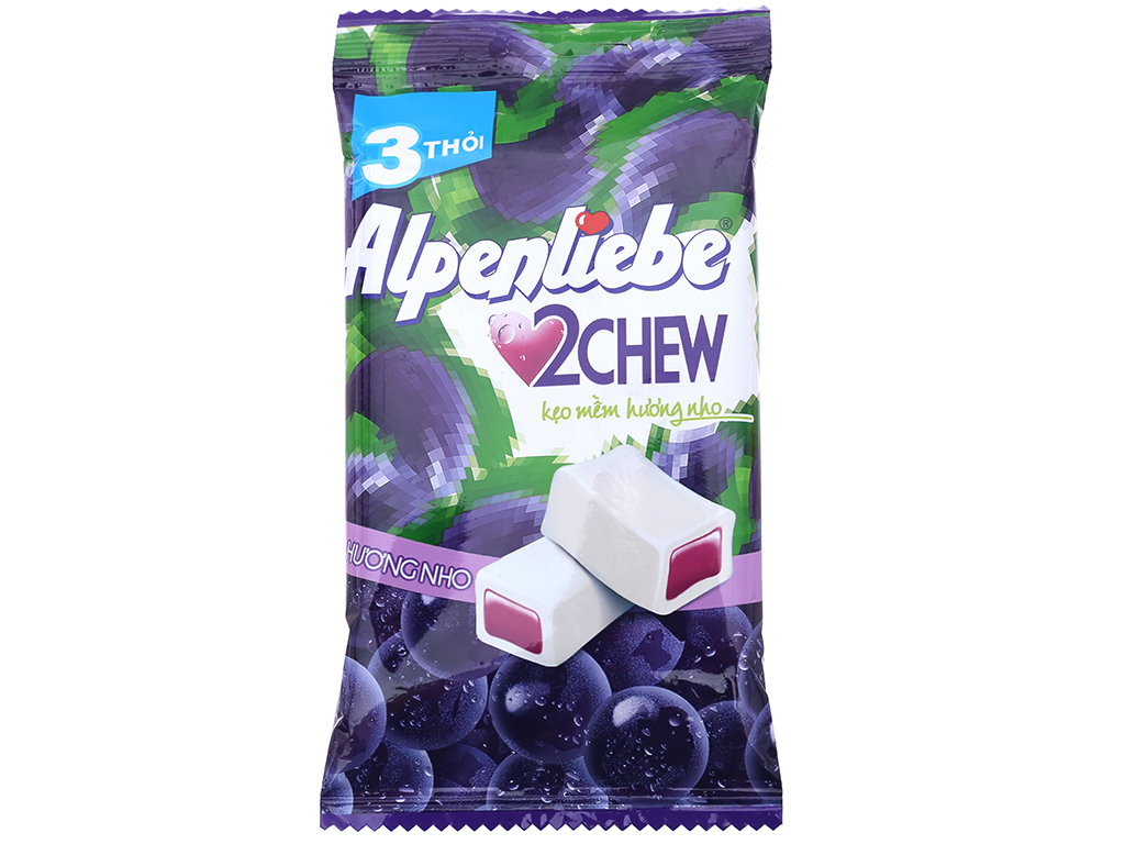 Alpenliebe 2 chew - kẹo mềm hương nho 73.5g