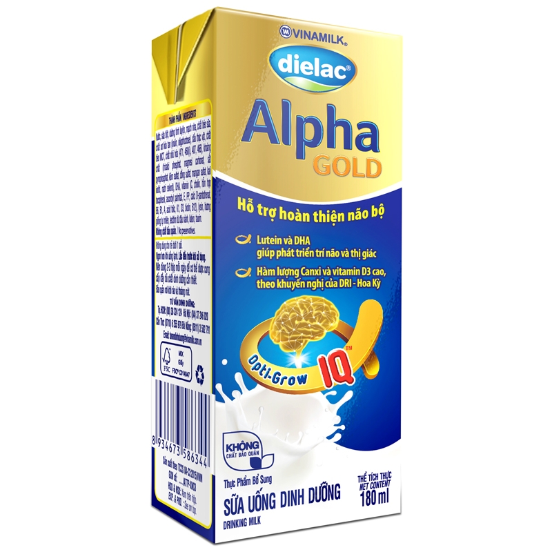 Sữa uống dinh dưỡng - Dielac Alpha Gold 180ml