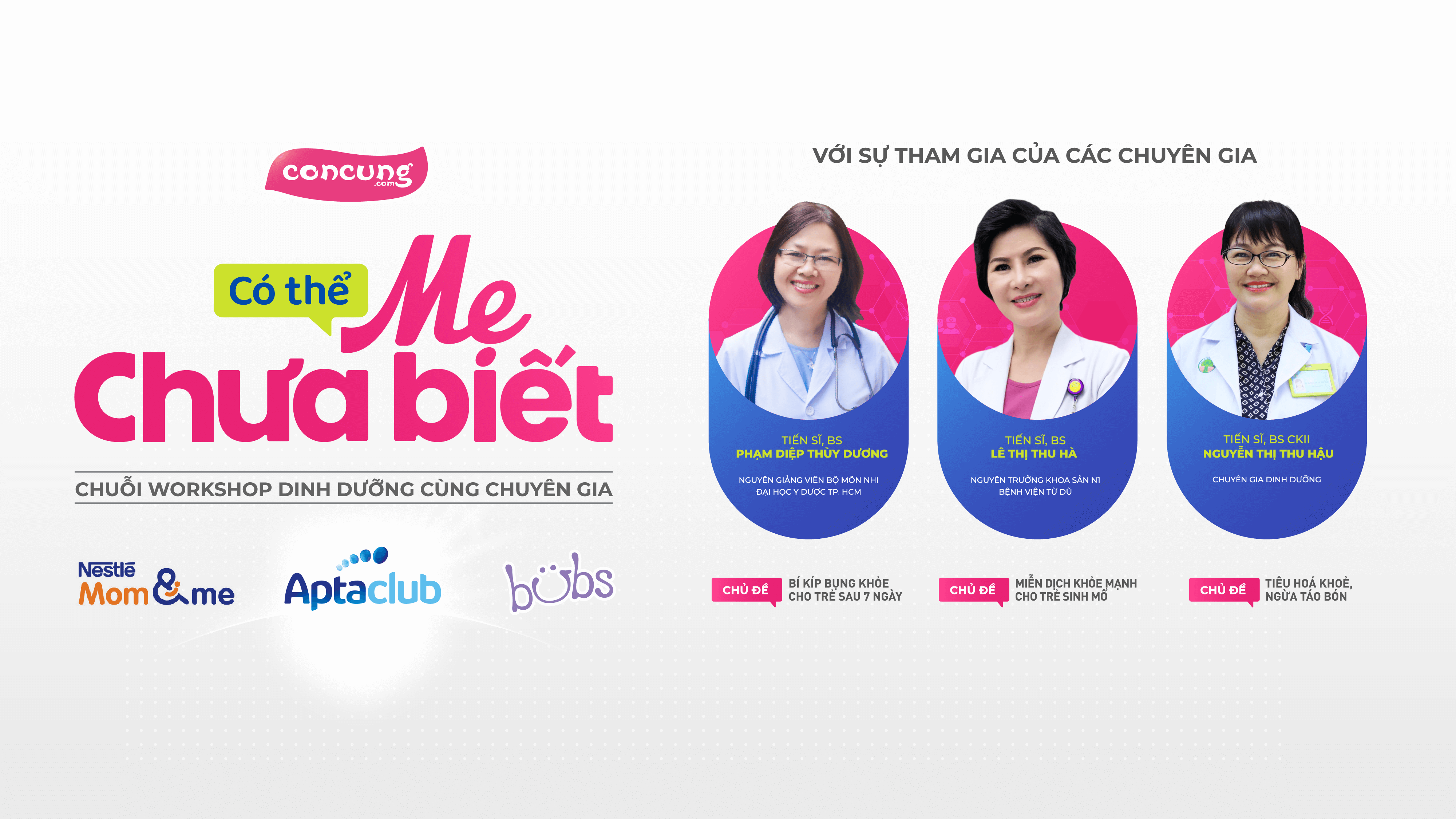 Đăng ký tham gia workshop về dinh dưỡng cho bé tại Con Cưng