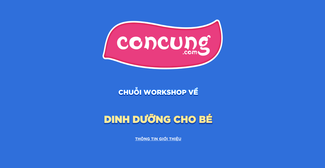 Đăng ký tham gia workshop về dinh dưỡng cho bé tại Con Cưng